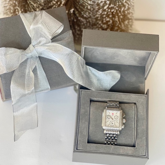Michele | Accessories | Michele Deco Diamond Chronograph Motherofpearl ...